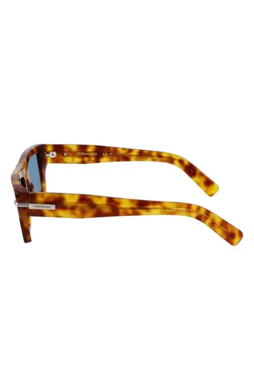 FERRAGAMO Prisma Rectangular Sunglasses - Blonde Tortoise