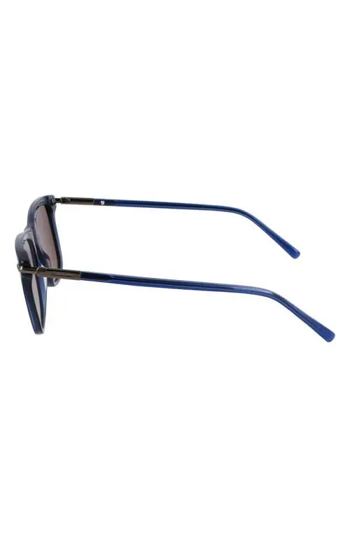 FERRAGAMO 54mm Modified Rectangular Sunglasses - Transparent Blue