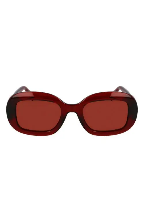 FERRAGAMO Gancini Oval Sunglasses - Transparent Rust