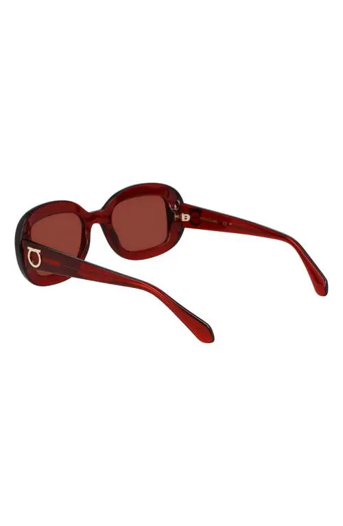 FERRAGAMO Gancini Oval Sunglasses - Transparent Rust