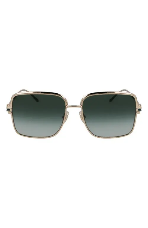 FERRAGAMO Gancini 57mm Rectangular Sunglasses - Gold/ Green Gradient
