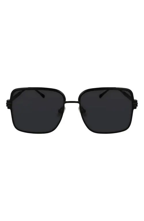 FERRAGAMO Gancini 57mm Rectangular Sunglasses - Matte Black