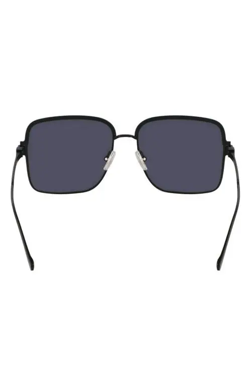 FERRAGAMO Gancini 57mm Rectangular Sunglasses - Matte Black