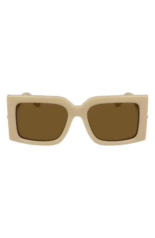 FERRAGAMO Prisma 55mm Rectangular Sunglasses - Opaline Beige