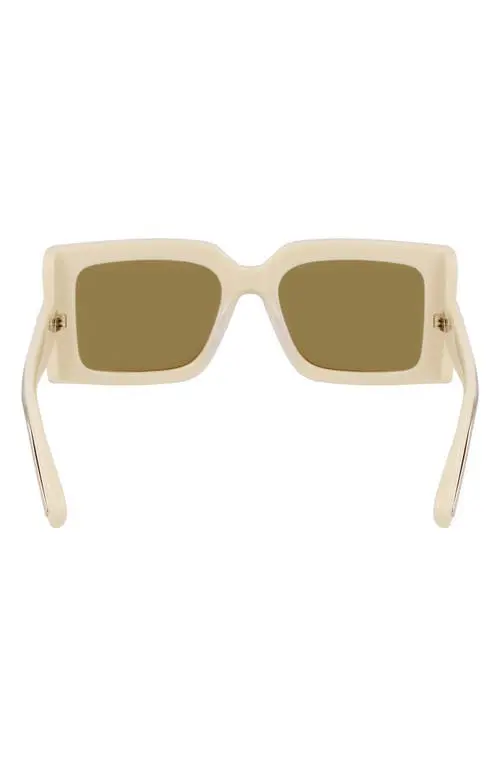 FERRAGAMO Prisma 55mm Rectangular Sunglasses - Opaline Beige
