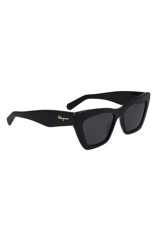 FERRAGAMO 55mm Butterfly Sunglasses - Black