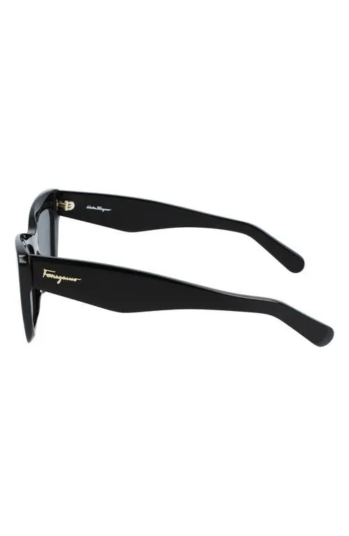 FERRAGAMO 55mm Butterfly Sunglasses - Black