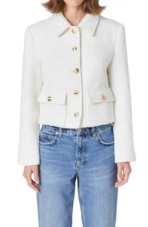 Endless Rose Bouclé Tweed Boxy Jacket
