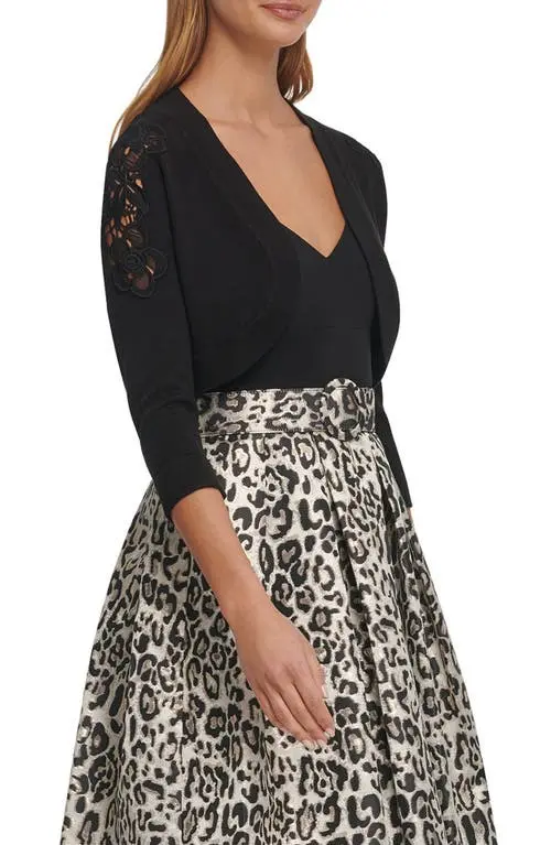 Eliza J Lace Detail Bolero Cardigan