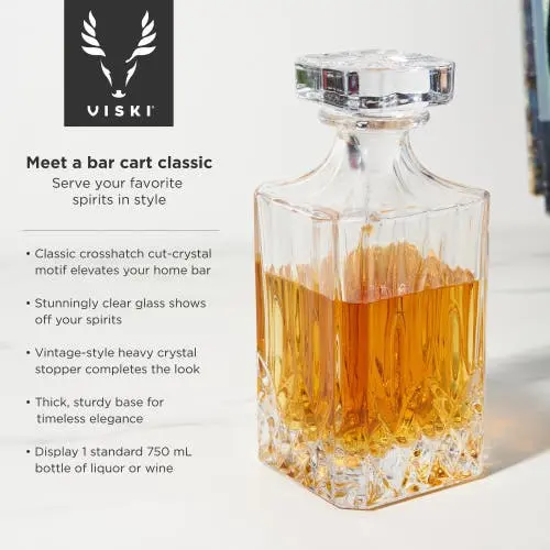 VISKI Admiral Decanter And Lowball Glass Set