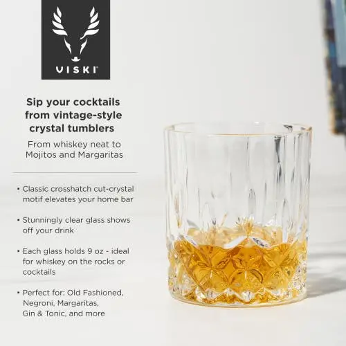 VISKI Admiral Decanter And Lowball Glass Set