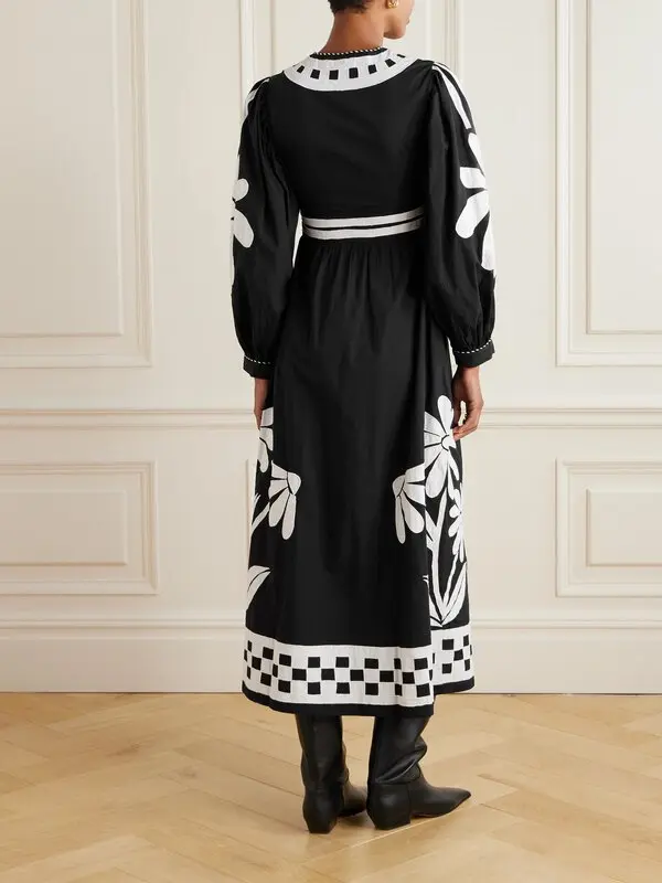 Farm Rio Nature Appliquéd Maxi Dress