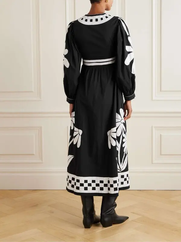 Farm Rio Nature Appliquéd Maxi Dress