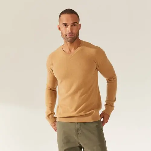 ITALIC Liam Cashmere V-neck Sweater - Camel