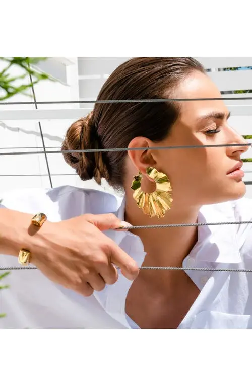 CHRISTINA CARUSO Palm Leaf Drop Earrings