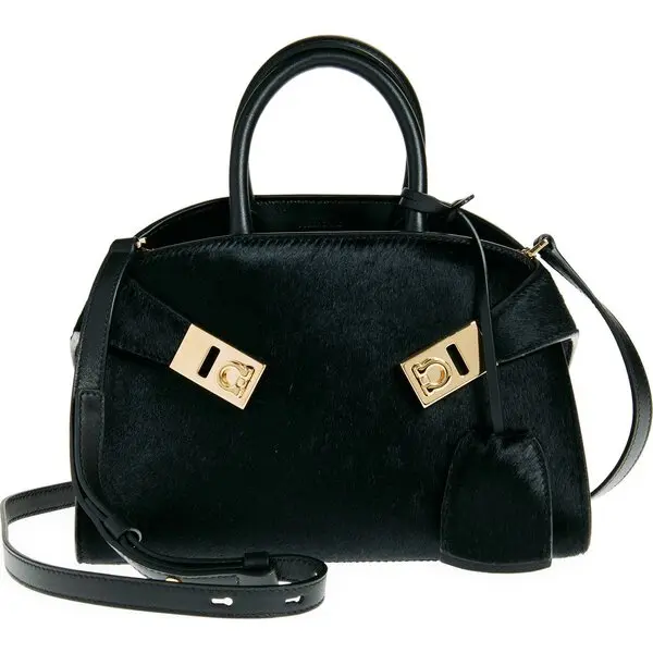 FERRAGAMO Mini Hug Top Handle Satchel - Nero