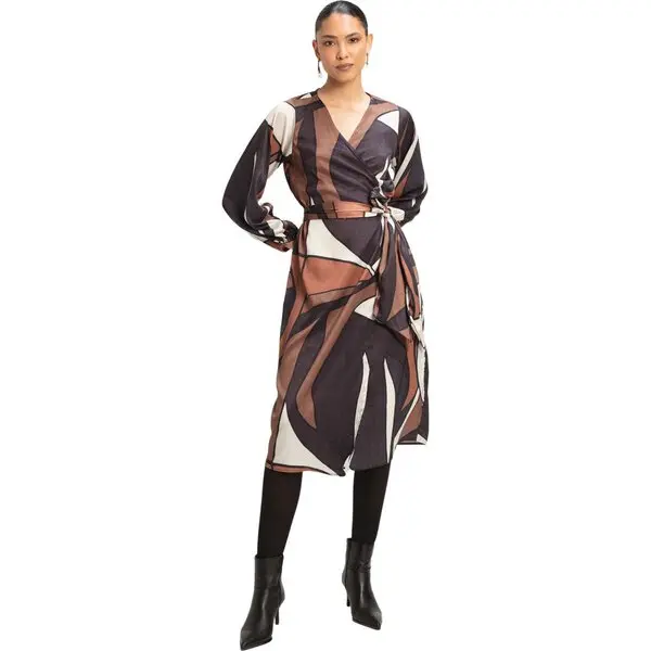 DIARRABLU Lala Midi Wrap Dress - Chiado Rust