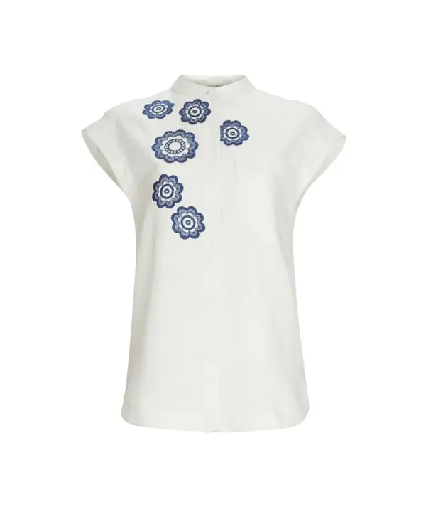 Silvia Tcherassi Adele Linen-cotton Top - Multi