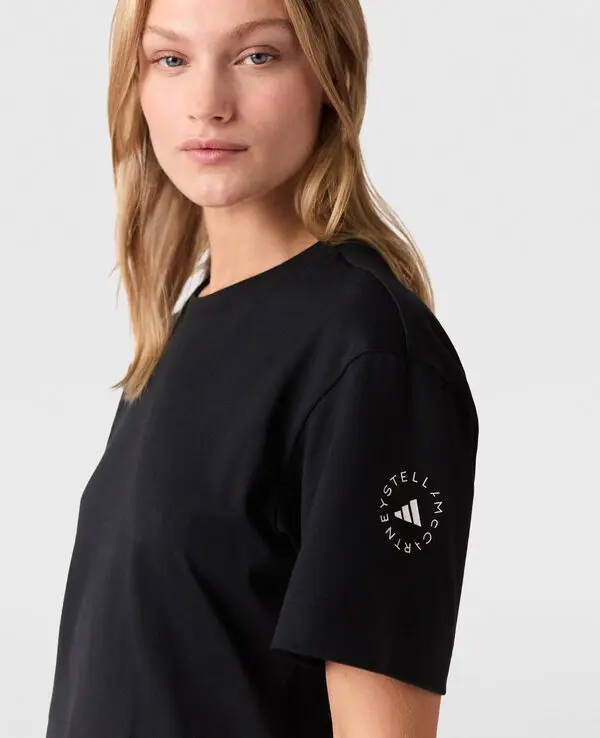 Stella McCartney Truelife Sportswear Curved Hem T-shirt - Black