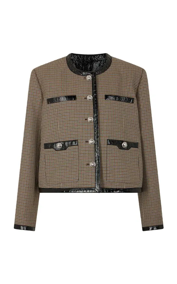 Rabanne Vegan Leather-trimmed Wool Jacket - Multi