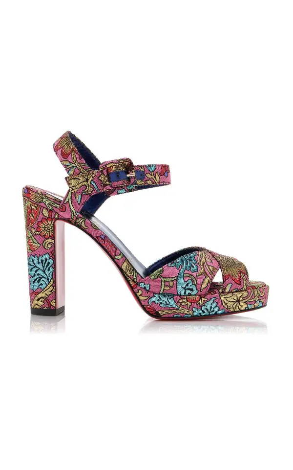 CHRISTIAN LOUBOUTIN Cora 100 Jacquard Florea Sandals