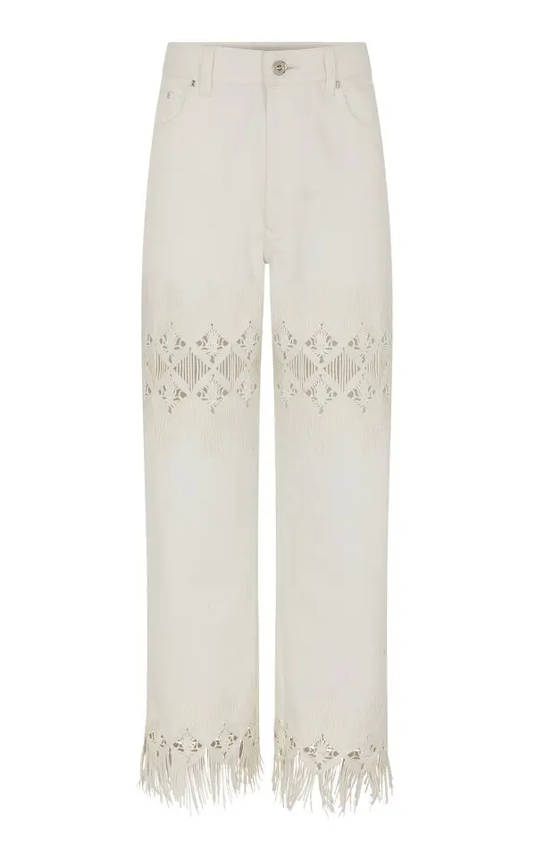 Rabanne Embroidered Straight-leg Pants