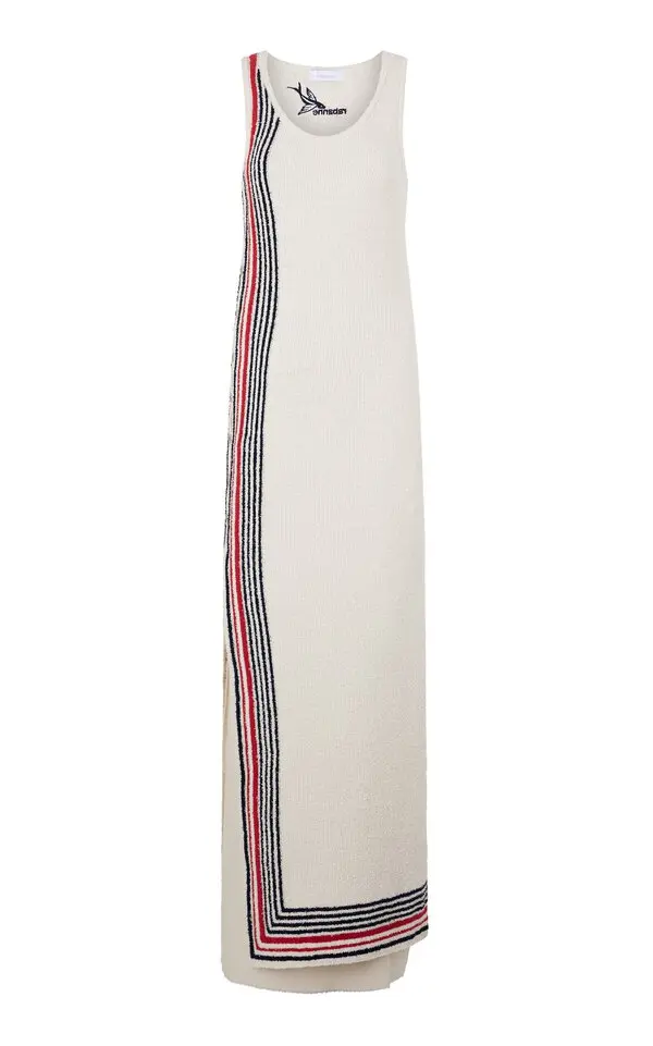 Rabanne Detailed Cotton-blend Maxi Dress - Stripe