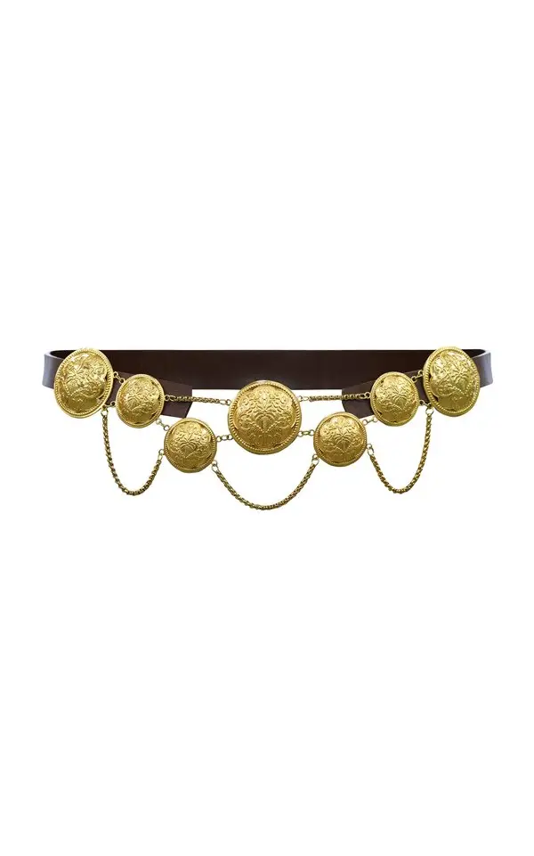 Johanna Ortiz Successful Dynasties Leather And Brass Belt - Gold