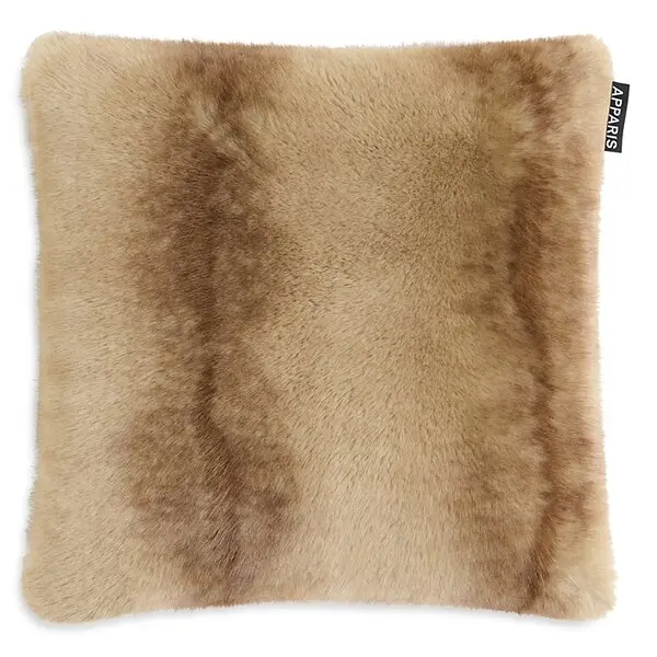 Apparis Brenn Faux Fur Pillow, Square - Blonde Mink