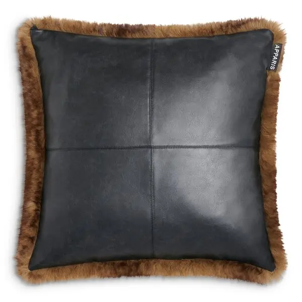 Apparis Brenn Faux Fur Pillow, Square - Mink