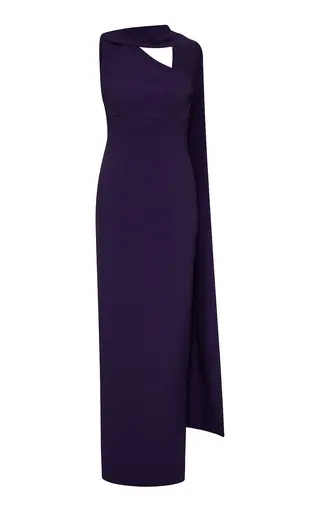 Rachel Gilbert Clara Single Shoulder Capelet Gown