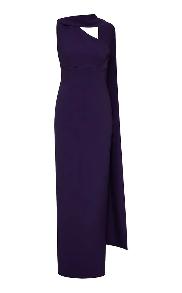 Rachel Gilbert Clara Single Shoulder Capelet Gown
