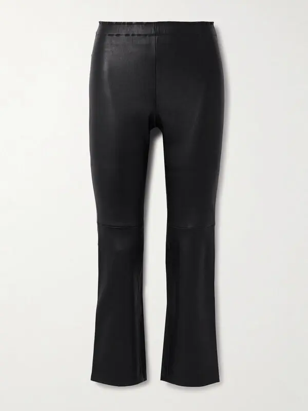 Stouls Jp Twenty Cropped Leather Flared Leggings - Black