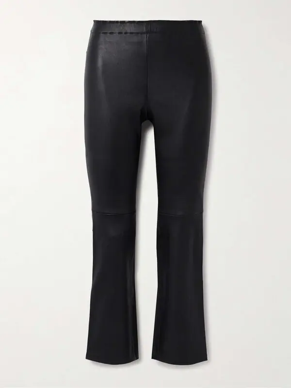 Stouls Jp Twenty Cropped Leather Flared Leggings - Black