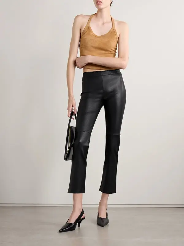 Stouls Jp Twenty Cropped Leather Flared Leggings