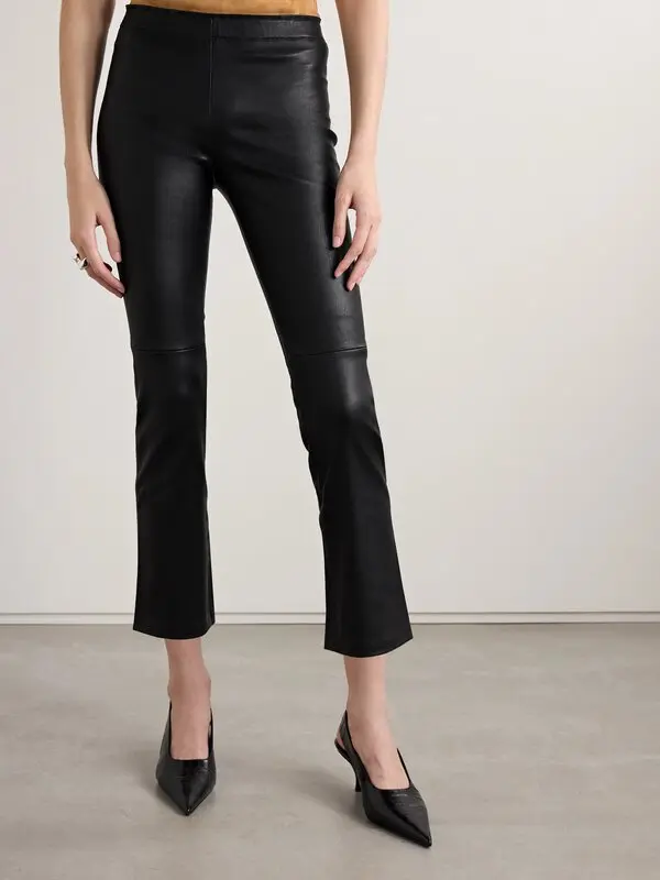 Stouls Jp Twenty Cropped Leather Flared Leggings