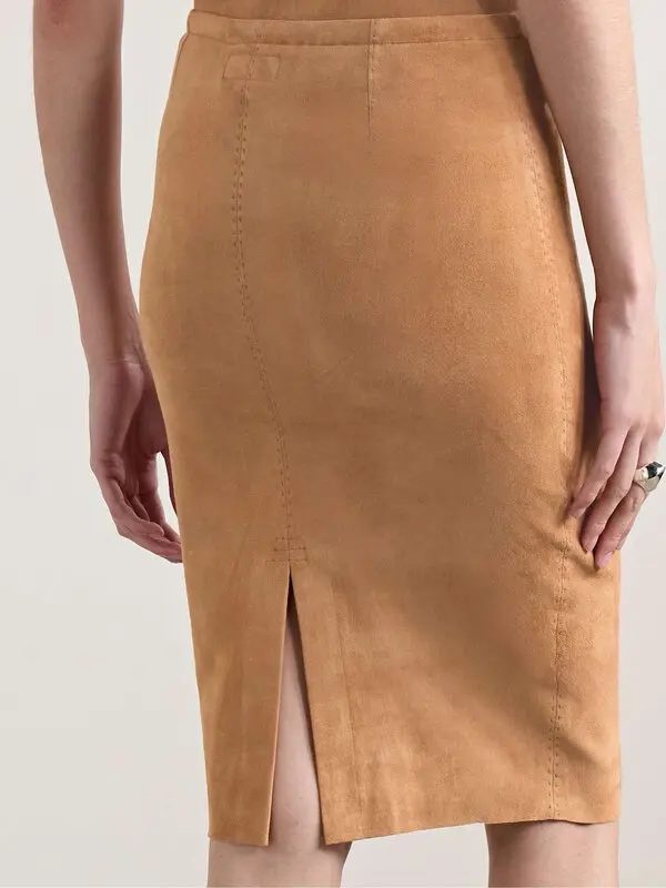 Stouls Gilda Suede Skirt - Camel