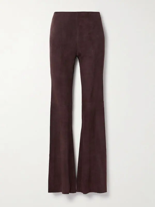 Stouls Gégé Suede Flared Pants - Brown