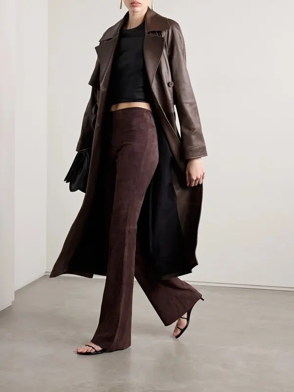 Stouls Gégé Suede Flared Pants - Brown