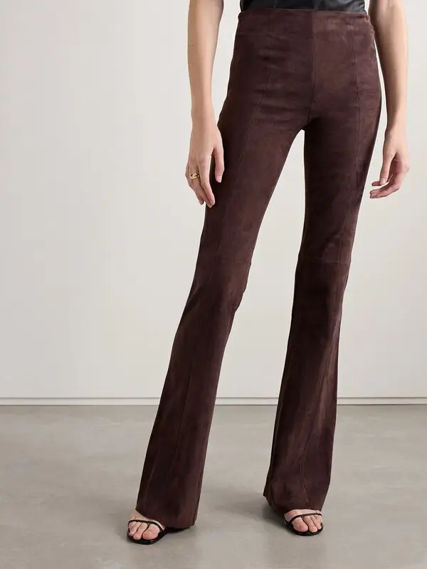 Stouls Gégé Suede Flared Pants - Brown