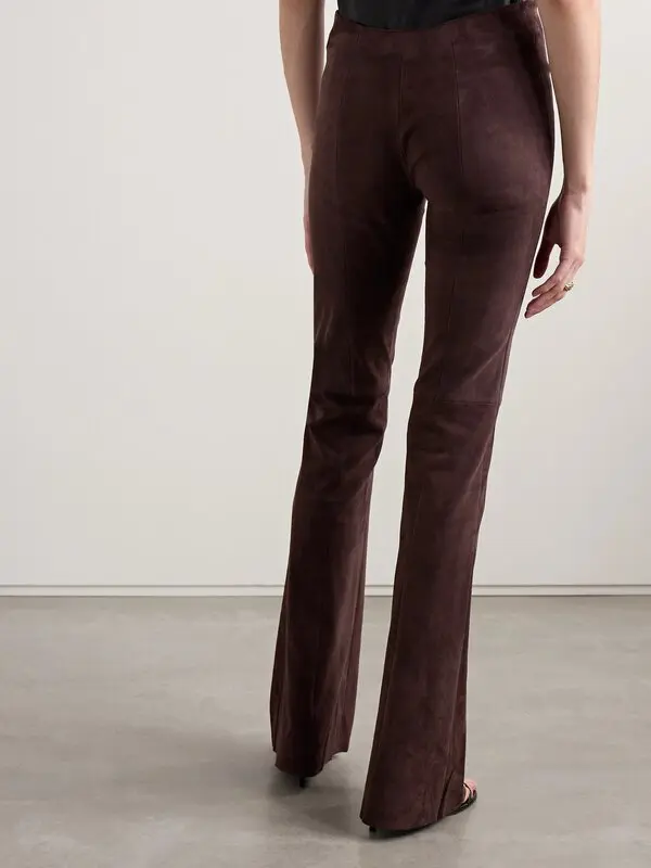Stouls Gégé Suede Flared Pants - Brown