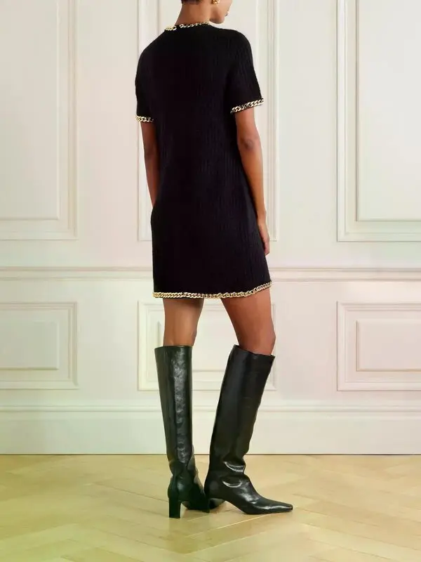 tory burch black mini dress Tory Burch Black Smocked Off Shoulder Mini Dress S NWOT Sheer Cotton  Lyocell