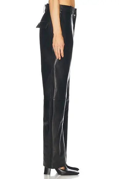 Bottega Veneta Leather Straight Leg Trousers