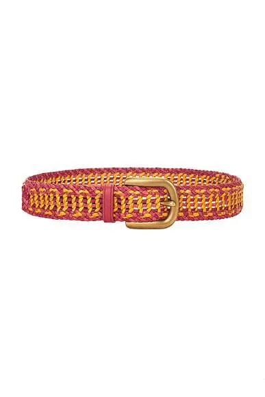Gabriela Hearst Woven Raffia Belt - Red