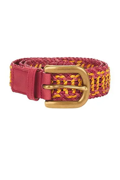 Gabriela Hearst Woven Belt With Aged Gold-tone Buckle