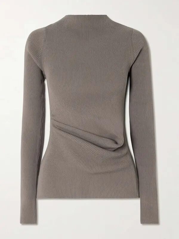 Rick Owens Draped Ribbed-knit Top