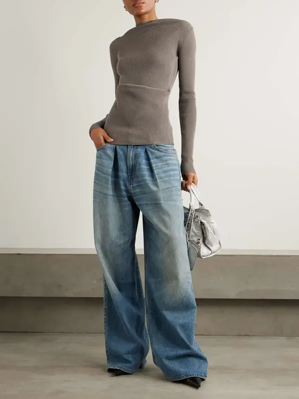 Rick Owens Draped Ribbed-knit Top
