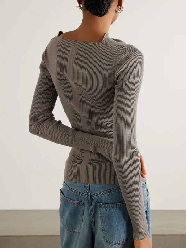 Rick Owens Draped Ribbed-knit Top