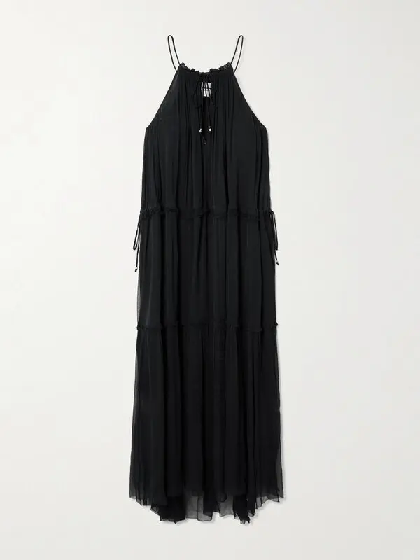 MARANT ETOILE Alita Ruffled Tiered Chiffon Midi Dress