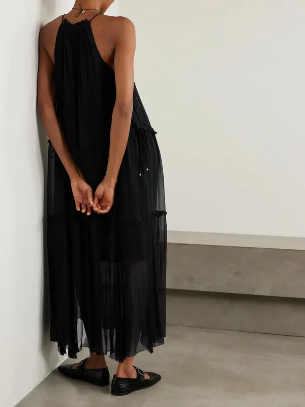 MARANT ETOILE Alita Ruffled Tiered Chiffon Midi Dress